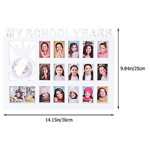 Veemoon Picture Display Frame First Year Picture Frames Growth Photo Frame School Years Picture Day Collage Frame Tablescape Decor School Years Photo Mat Baby Picture Holder White Plastic