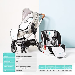 POLED Airluv Car Seat Liner, Absorbs Sweat, Moisture Wicking Wind Proof Fabric, Car Seat Cooling Pad For Toddlers, Kids, Babies, Accessories for Baby in Hot Summer, Button Control- Tiffany