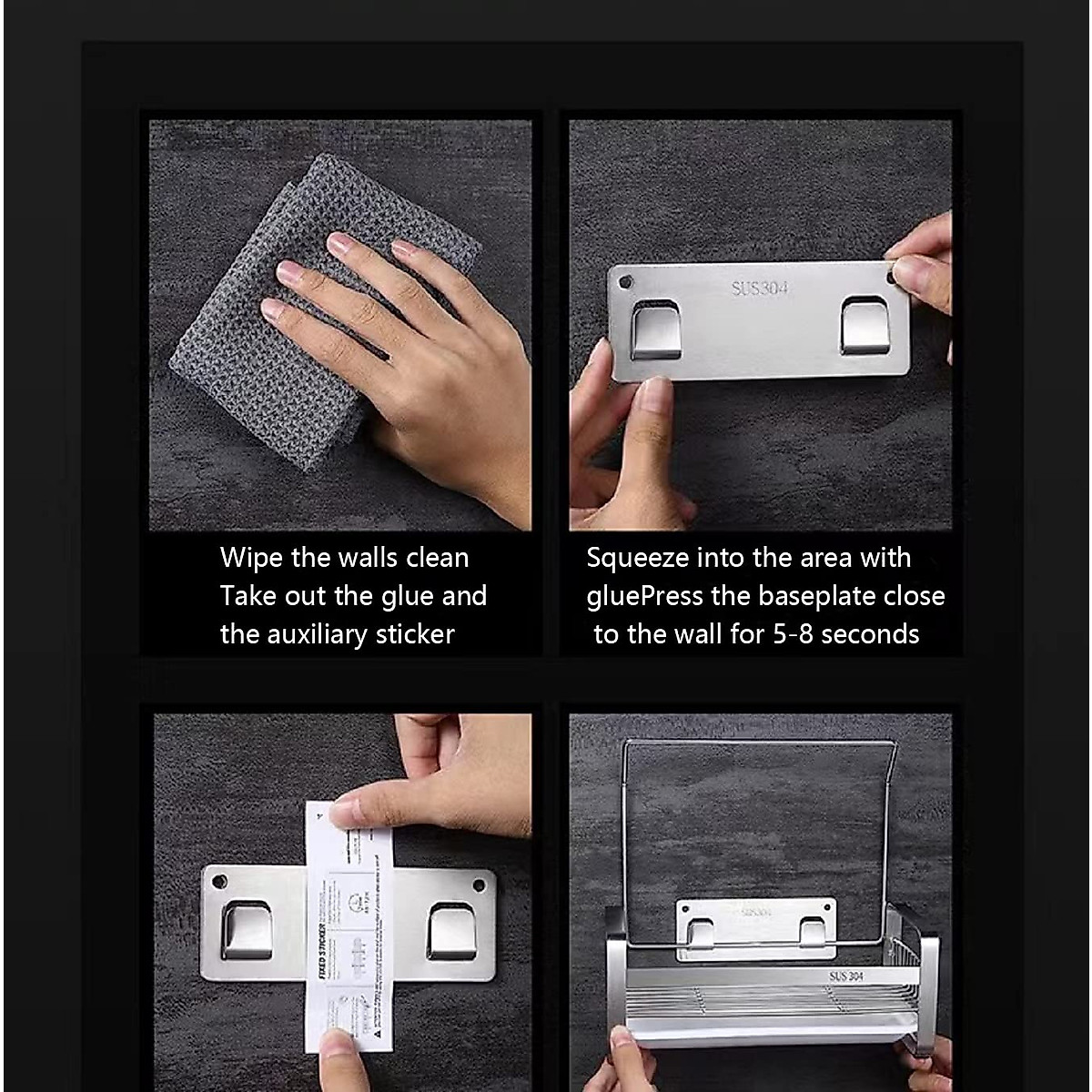 NILICAN Rag Rack Drain Rack Tableware Kitchen Sponge Rack Sink Caddy Cleaning Brush with Drain Pan Stainless Steel 304