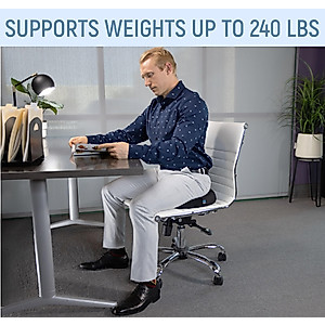 Ergonomic Innovations Gel Enhanced Memory Foam Seat Cushion for Office Chair, Coccyx Lower Back Support Tailbone Pain Relief Cushions, Work Chair Pad Pillow, Sciatica, Butt, Desk Chair Cushion