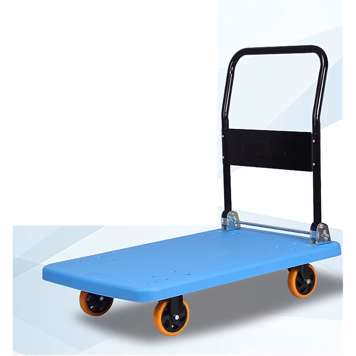 Platform Truck Flat Handtruck Metal Platform Truck with Wheels Moving Dolly Cart Load 880lb-1100lb Folding Push Cart Heavy Flatbed Cart Reliable