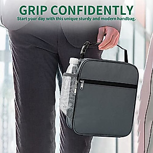 ProCattle Reusable Lunch Box for Kids Men Women Adults, Durable Small Insulated Lunch Bag, Portable Lunchbox for Office Work -Gray