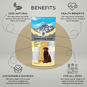 MAKALU DOG CHEW, Odor-Free Bully Sticks (15Ibs and Under) Milk Chews for Pups, Healthy Single Ingredient Chew Treat for Aggressive Chewers, Best Dental Dog Treats