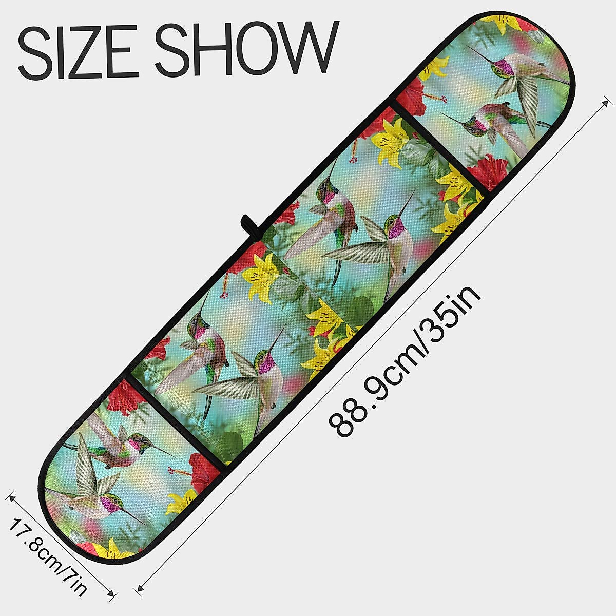 Humming Birds Flowers Double Mitt Animals Plants Heat Insulation Oven Mitts Fabric Kitchen Gloves for Pot Holder Cooking BBQ Baking Decor Gifts