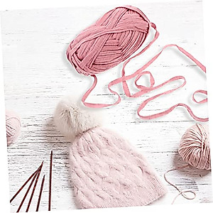 TEHAUX 1 Roll Flat line Wiring Yarn for Crochet DIY Crafts Crochet Yarn Crochet Knitting Yarn Flat Elastic Cord Chenille Yarn Ball Acrylic Macrame Rope Cotton Cord Handmade Knitting Rope