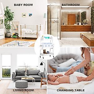3-Tier Utility Rolling Cart Utility Cart with Wheels Baby Diaper Caddy Cart Metal Nursery Storage Organizer Organizer for Baby Diapers Essentials Storage Cart for Living Room Kitchen Office Bathroom