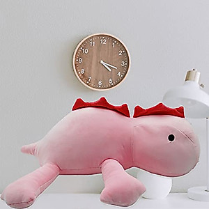 FRINNG Weighted Dinosaur Plush, 24" Stuffed Weighted Plush Toy Animal Dino Throws Pillow,Weighted Dinosaur Plushies Toys for Fans Kids Birthday Gift (Pink)