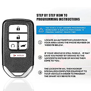 VOFONO Car Key Fob Keyless Entry Remote Start Smart Compatible with Honda Pilot 2016-2018, CRV 2017-2018 (FCC ID: KR5V2X)