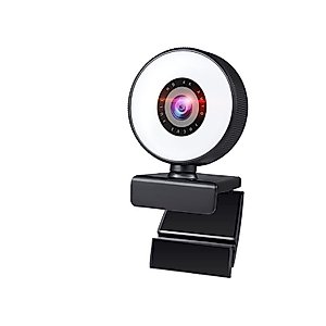Webcam Webcam 4K Mini Web Camera for PC Computer Laptop with Microphone Auto Focus Light Video Webcam 1080P 2K Live Web Cam Accessories for Recording Calling Conferencing Gaming (1080P (with Tripod)
