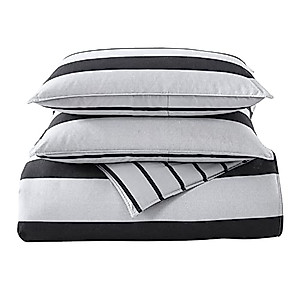 Nautica- Queen Duvet Cover Set, Cotton Reversible Bedding with Matching Sham(s), Designer Home Décor (Lawndale Grey, Queen)