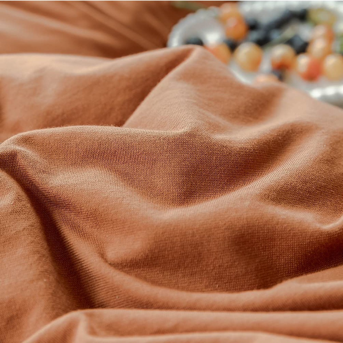 DONEUS Jersey Knit Pillowcases Burnt Orange Pillowcases King Size Pillow Case Set of 2, Ultra Soft and Breathable Envelope Closure Pillowcase, 20x36 inches