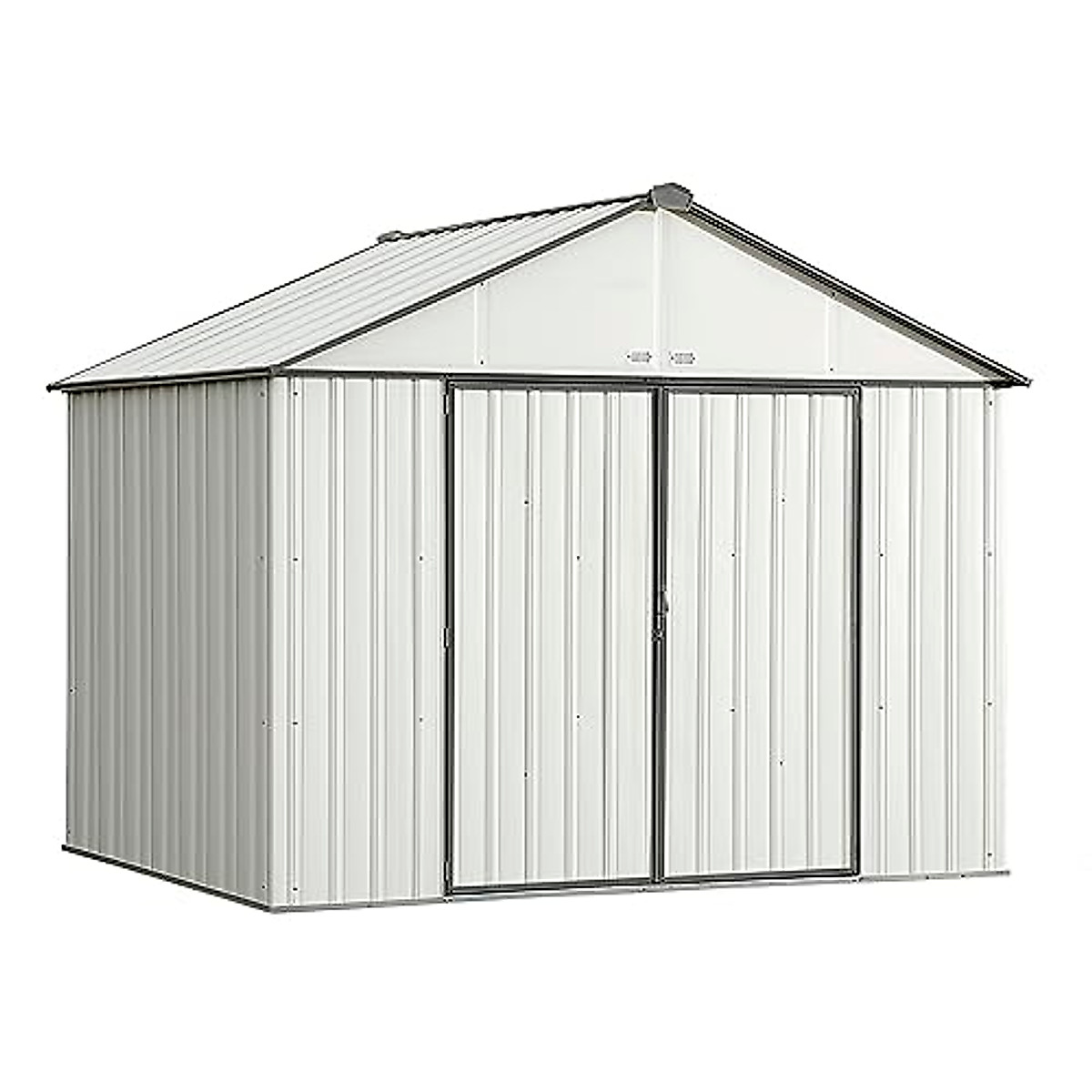 Arrow 10' x 8' EZEE Shed Cream with Charcoal Trim Extra High Gable Steel Storage Shed