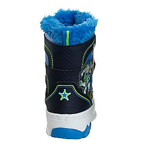 Disney Toy Story Snowboots - Buzz Lightyear Sheriff Woody - Fur Lined Insulated Waterproof boys Winter Boots - Navy Blue (size 12 Little Kid)
