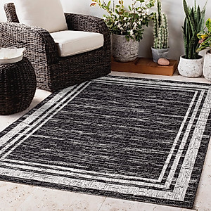 Keen Home Design Modern Outdoor Rug - 8x10 Washable Indoor/Outdoor Rug for Patio, Kitchen, Balcony, Beach, Garden, Deck and Porch. Size: 7'9" x 10'2"