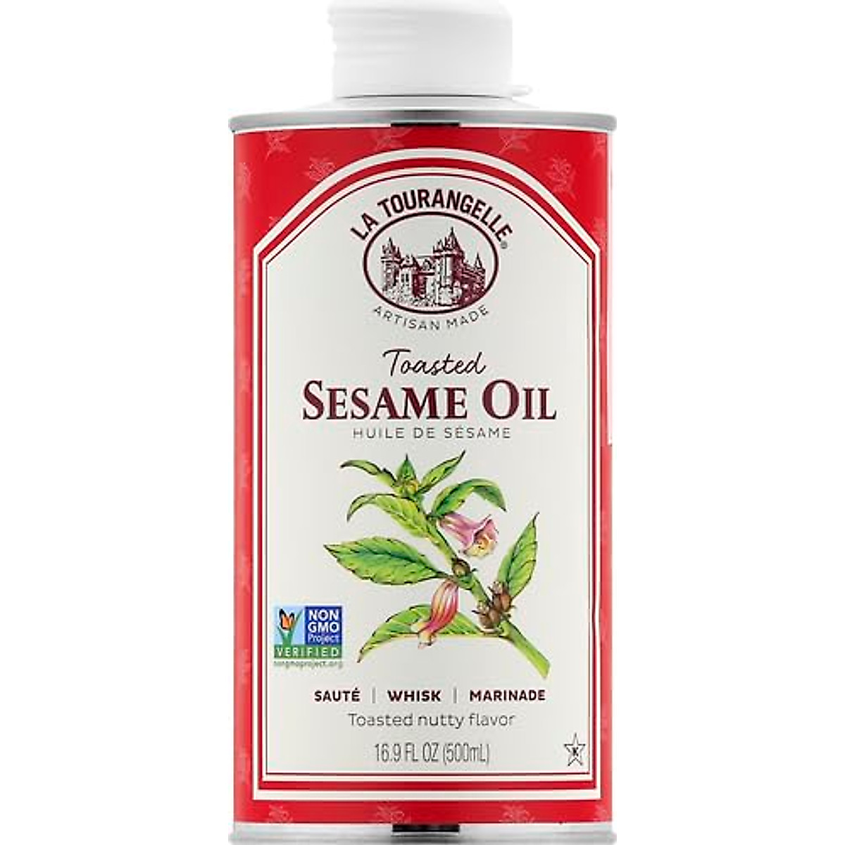 La Tourangelle, Toasted Sesame Oil, Great for Cooking, Add to Noodles, Stir-Fry, Vegetables, Vinaigrettes, and Marinades, 16.9 Fl Oz