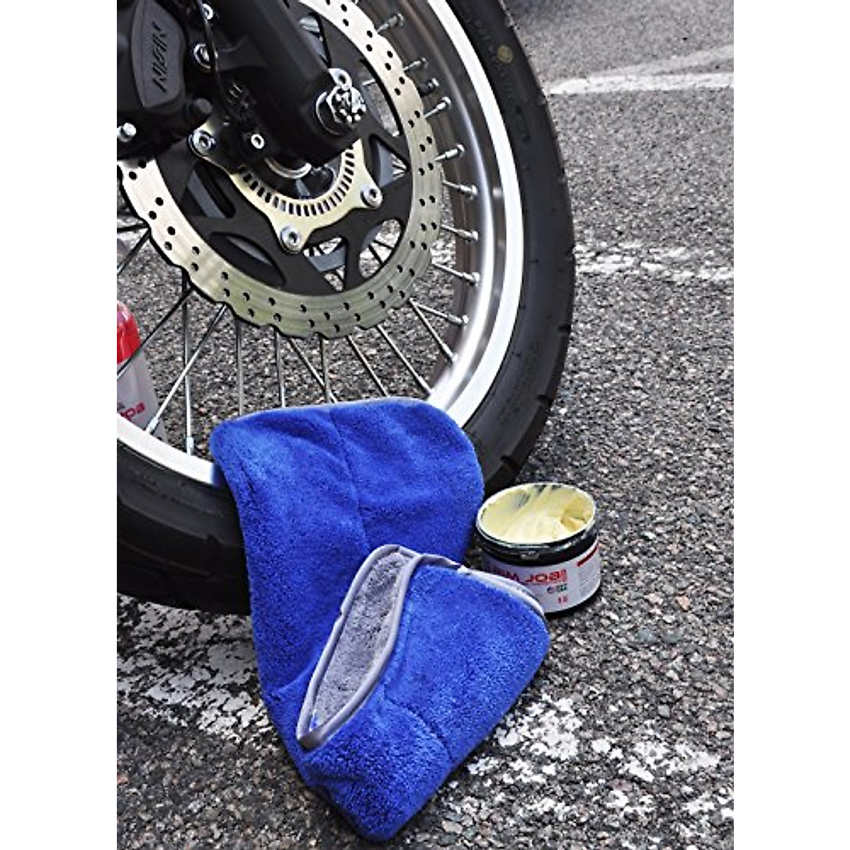 Detailer 365 Ultraplush Premium Microfiber Towels 850 GSM Thread Count for Ultra Smooth Polishing and Drying | Super Absorbent with Silk Lined Border (6 Pack, Blue/Grey 16" x 16")