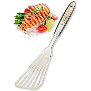 Fish Spatula – AdeptChef Stainless Steel, Slotted Turner – Thin-Edged Design Ideal For Turning & Flipping To Enhance Frying & Grilling – Sturdy Handle, Multi-Purpose – Buy Yours TODAY!
