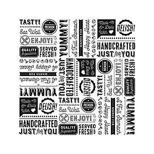 G.E.T. P-GT-1212-W 12" x 12" White Food Word Text Grease-Resistant Food-Safe Wrap Paper, Deli Wrap, Clipper Mill (1000 Pieces)
