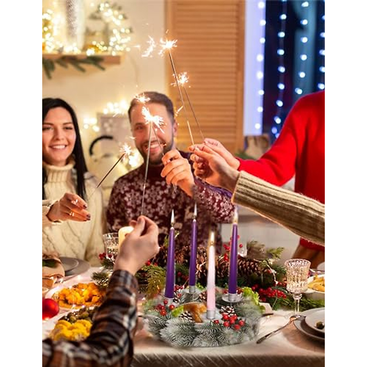 CLCYICEN 4 Pack Christmas 10in Unscented Advent Candles for Seasonal Celebrations, Holidays, Church, Celebration, Party