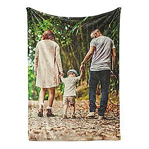 Personalized Photo Blanket: Custom Soft Throw with Picture, Fleece or Sherpa Family Photo Gift, Customized Flannel Bedding Birthday Present with Customizable Image (60"x80" Sherpa)