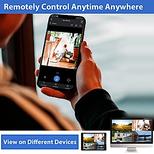 Hiseeu 5MP Wireless PTZ Security Camera System, Indoor Outdoor IP66 Waterproof WiFi Camera, 4K 10CH NVR, 2-Way Audio, Motion Detection Alarm, 24/7 Surveillance, 1TB Hard Drive (Plug-in Power Supply)