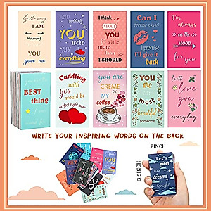 120 Pieces Romantic Lunch Box Notes Love Notes for Him Her Mini Valentines Day Cards for Husband Wife 2 x 3.5 Inch Inspirational Design Lunchbox Notes for Adults Beloved Ones, 30 Styles