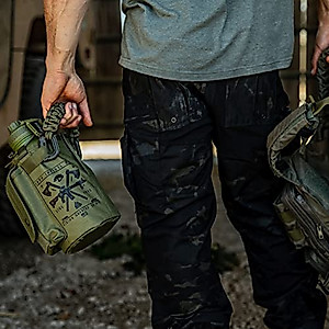 Iron Infidel Battle Bottle - Half Gallon Insulated Water Bottle with Paracord Handle, Large 64 oz Stainless Steel Water Jug with Rugged, Removable Sleeve for Keys, Wallet, & Phone (Live Free 2 Liter)