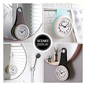 Biramba miniata Wall Clock Kitchen Clock Household Bathroom Waterproof Small Digital Wall Clock Silent Home Decor Shower Clock with Sucker (White)