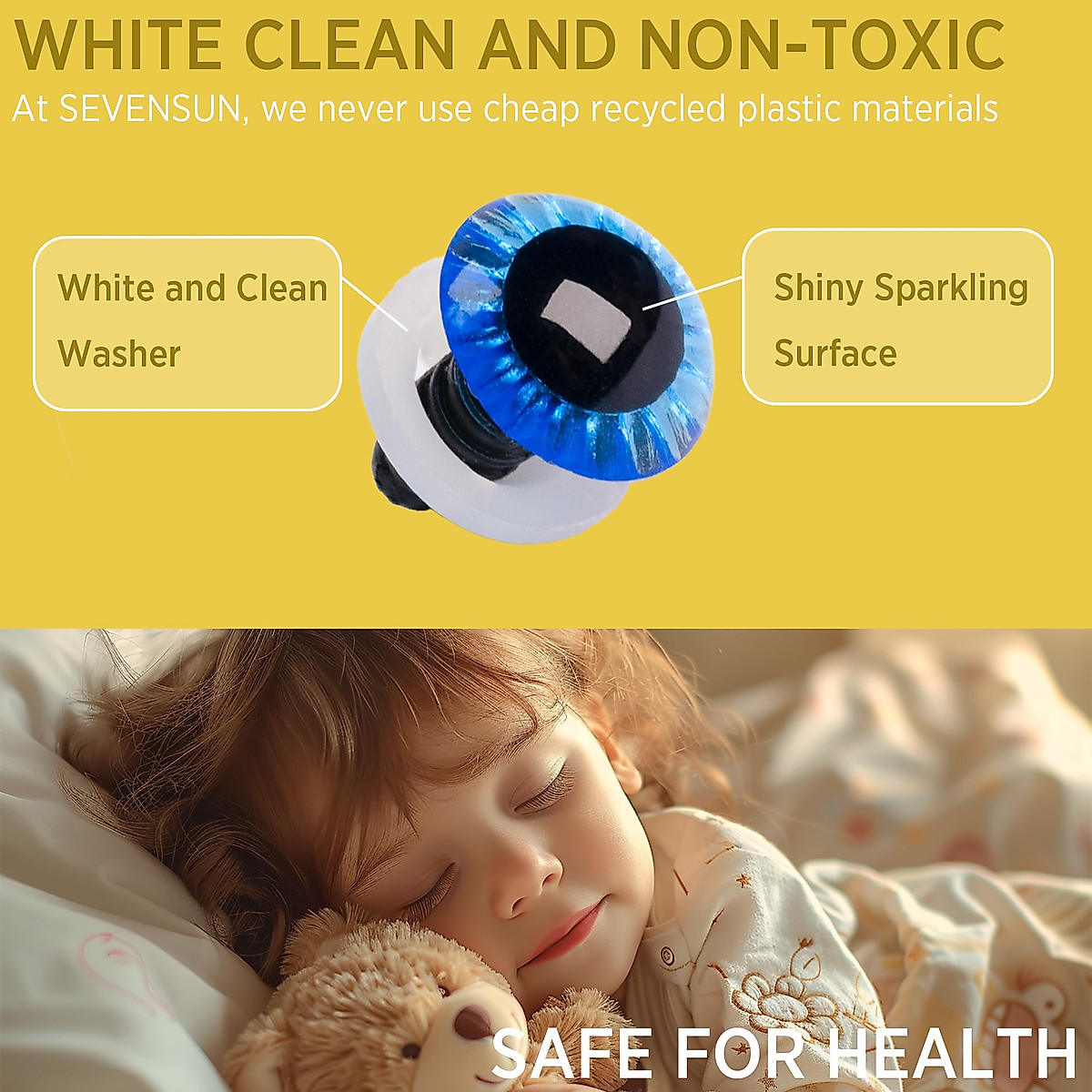 SEVENSUN Safety Eyes for Amigurumi 247 PCS, Crochet Glasses Noses and Buttons, Various Designed Crochet Accessories, Stuffed Crochet Eyes with Washers, Craft Doll Eyes and Nose