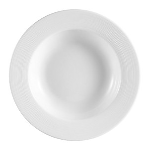 CAC China HMY-3 9-Inch Harmony Porcelain Soup Bowl, 10-Ounce, White, Box of 24