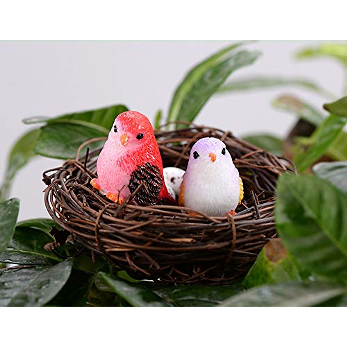 HoneyToys 8pcs Resin Mini Birds, Miniature Figurines, Fairy Garden Accessories, Fairy Garden Supplies, Fairy Garden Animals for Fairy Garden, Plant Pots, Bonsai Craft Decor