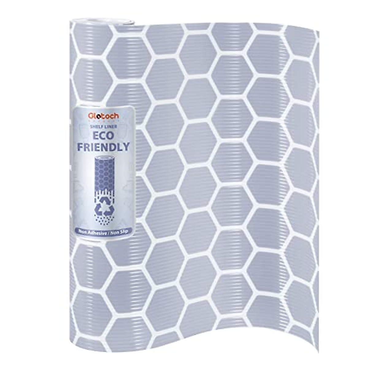 Glotoch Premium Non Slip Shelf Liner 12” X20FT, Non Adhesive Drawer Liner, Waterproof Shelf Liners for Kitchen Cabinets, Drawer, Fridge, Wire Shelving, Pantry, Bathroom-Heavy Duty, Lilac Geometric