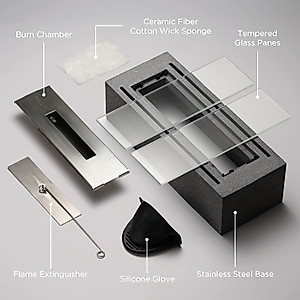 TURBRO Tabletop Ethanol Fuel Fire Pit, Portable Alcohol Fireplace Bowl for Indoor, Patio, Outdoor, Balcony, Smokeless Odorless Clean Burning, Modern Decor, Cement, Fireside FP14CG