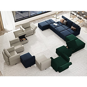 Belffin Modular Sectional Sofa Couch with Ottoman L Shape Corner Couch Sofa with Storage Modular Sofa with Chaise Velvet Grey…