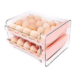 BBG Airtight Food Storage Container with Easy Lock Lids, Pink Plastic Egg Holder, Egg Storage Container for Refrigerator