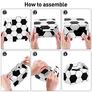 durony 16 Pack Soccer Treat Boxes Sports Party Supplies Soccer Party Favors Football Bags Candy Goodie Gift Boxes for Soccer Team Birthday Baby Shower Decorations 6.2 x 6.2 x 3.5 Inch