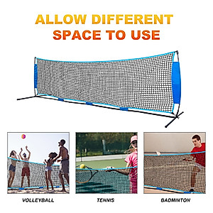 Sharellon Volleyball Net, Portable Volleyball Net, 10x3FT Volleyball Tennis Pickleball Soccer Training Net for Kids Indoor, Outdoor, Backyard, Beach, Driveway, Pool with Carrying Bag