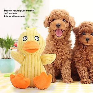 Zerodis Plush Dog Duck Toy, Cute Little Yellow Duck Relieves Boredom Puppy Toy Squeaky for Small Medium Dogs
