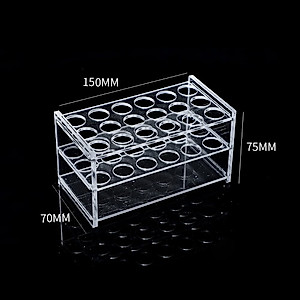 Clear Acrylic Test Tube Rack 18 Holes Test Tube Holder for 10ML/15ML Test Tubes (1 Piece)