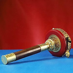 Om Mani Padme Hum Prayer Wheel, Premium Hand Held Tibetan Buddhist Copper Handmade Prayer Wheel with Mantra Scroll, Buddha Religion Scriptures Prayer Wheel for Spiritual Blessing,Meditation&Relaxation