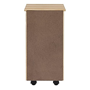 Linon Home Decor Products Corinne Six Drawer Storage, Natural Rolling Cart