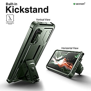 Dexnor for Samsung Galaxy Note 10 Case, [Built in Screen Protector and Kickstand] Heavy Military Grade Protection Shockproof Protective Cover for Samsung Galaxy Note 10,Army Green