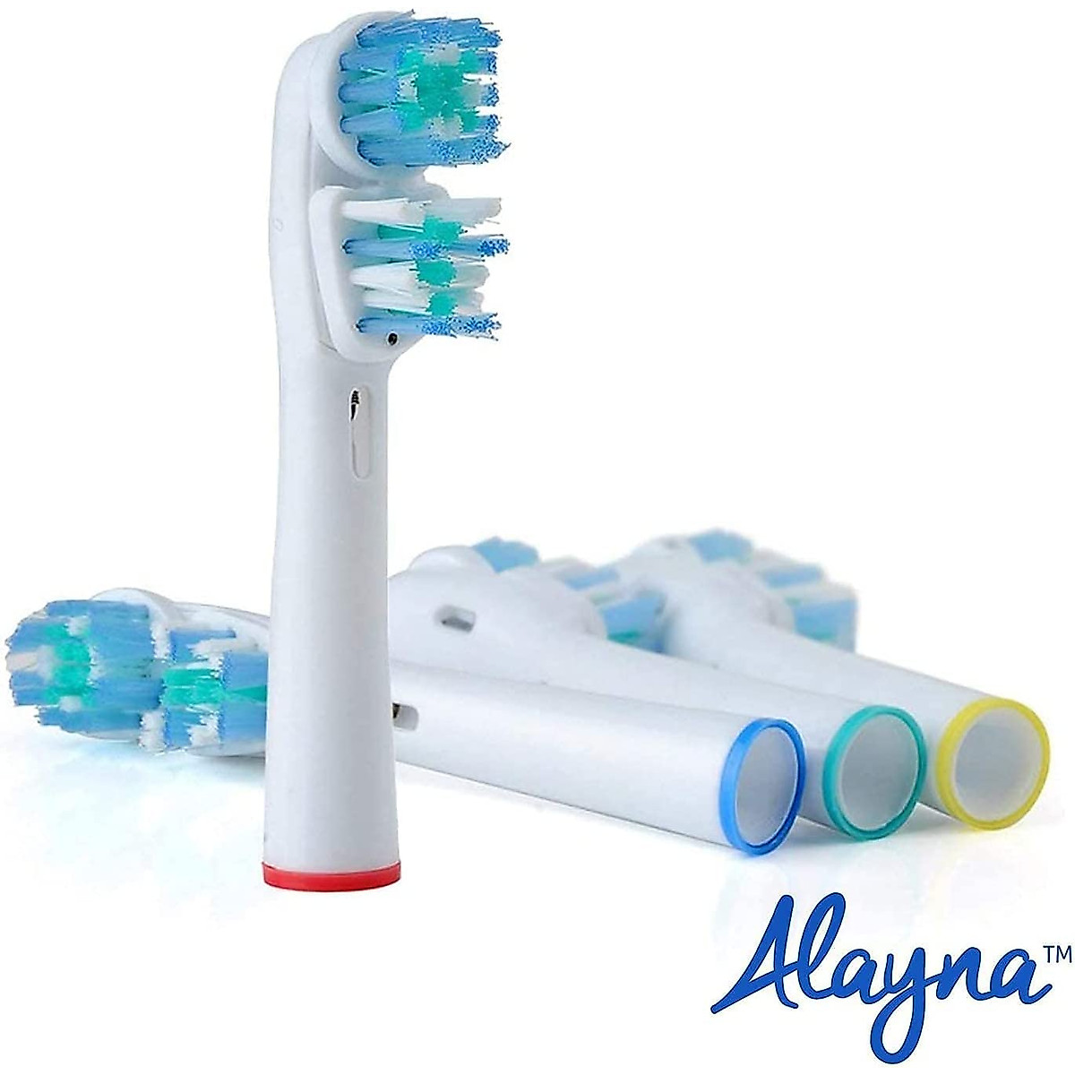 Replacement Brush Heads Compatible with OralB Braun- Best Double Clean, Pack of 8 Electric Toothbrush Replacement Heads- for Oral B Pro, 1000, 8000, 9000, Adults, Kids, Vitality, Dual Plus!