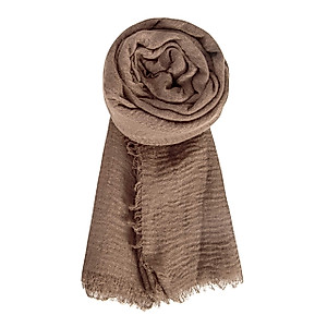 Chalier Fashion Women's Hijab Shawl Soft Lightweight Long Wraps All Season, Solid G-3 Pack(grey/Brown/Black), Large