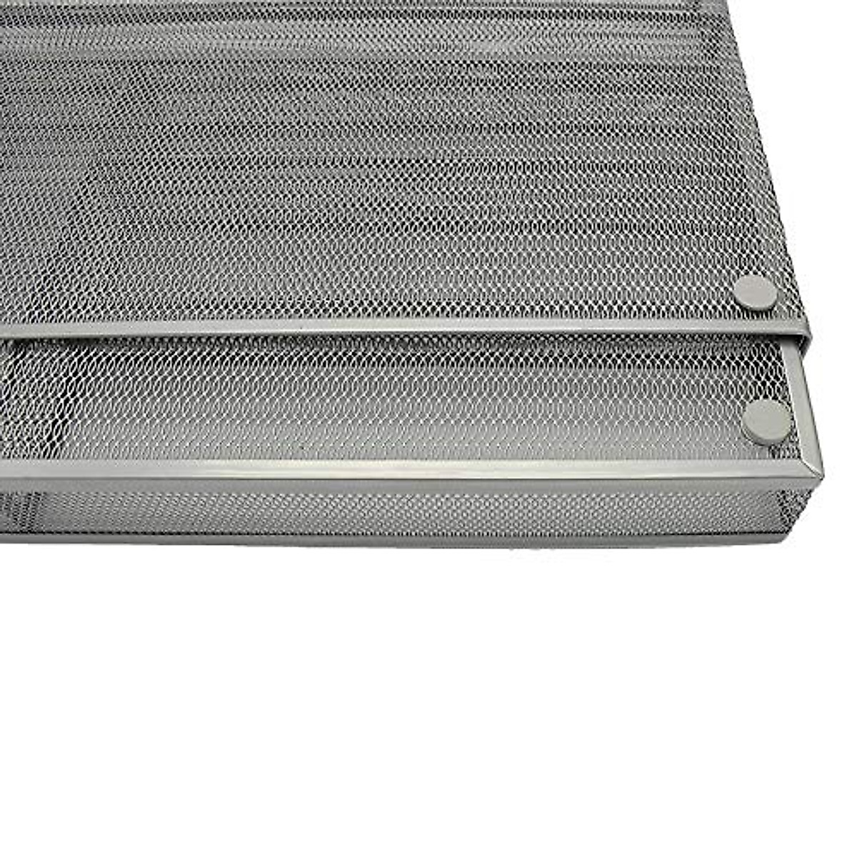 Expandable Mesh Metal Cutlery Tray, 6 Compartments Kitchen Drawer Organizer for Utensil Flatware Dividers Cutlery (Silver, 6 Compartments)