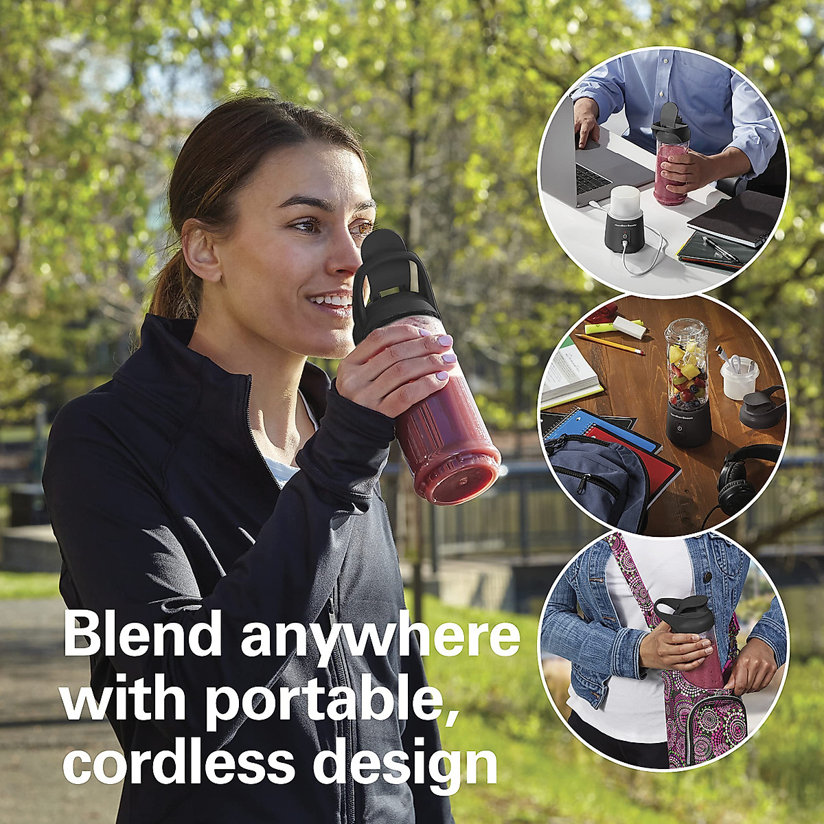 Hamilton Beach Mini Cordless Portable Personal Blender and Hamilton Beach Portable Blender for Shakes and Smoothies