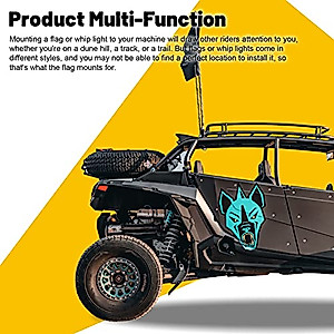 RoyalParts UTV Flag Mount Whip Light Mount Bracket for 1.75 to 2 inch Roll Bar 2 PCS Heavy Duty Adjustable Compatible with Polaris RZR 900 1000 XP Pro Turbo Can Am Maverick Commander
