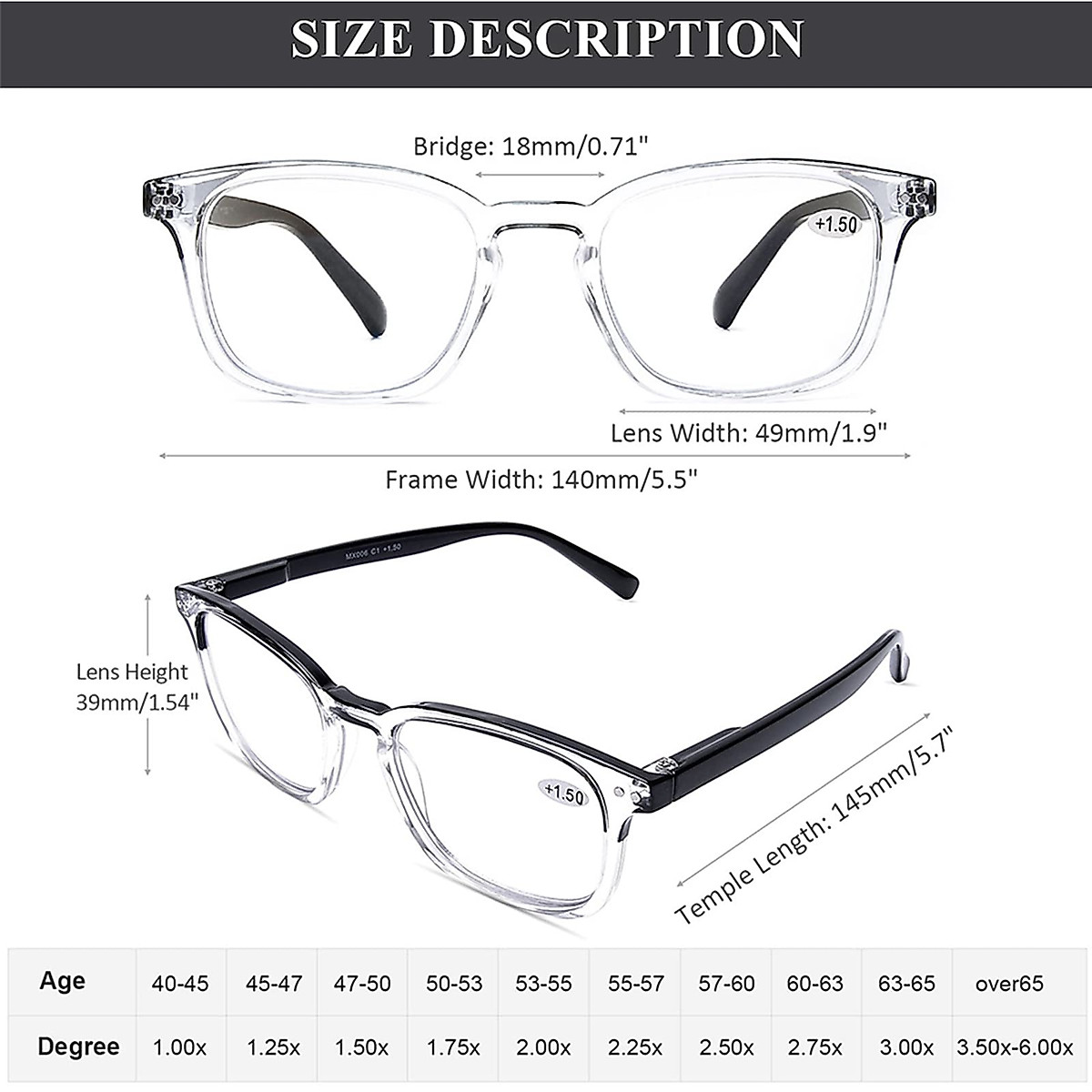 AQWANO Computer Reading Glasses Blue Light Blocking, Quality Clear Readers for Women Men Anti Glare Filter UV Ray Filter with Spring Hinge, 2.0