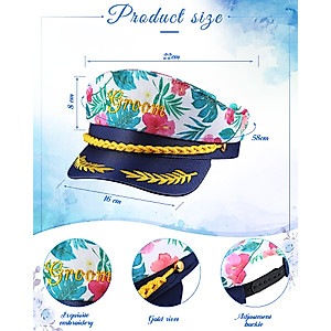 Skicuff 2 Pcs Bride Groom Captain's Hats for Bachelorette, Bridal Shower and Wedding Party