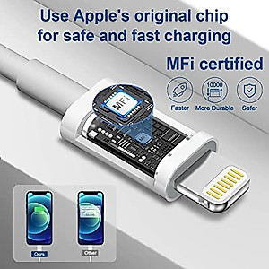iPhone Charger, 3Pack【Apple MFi Certified】Lightning Cable 3ft iPhone Charger Cords and 3Pack USB Wall Charger Block Travel Plug Cube Adapter Compatible with iPhone 12/11 Pro/Xs/XR/X/8/Plus/13 and More